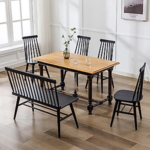 DUHOME Dining Chairs Set of 4, Wood Dining Room Chairs Slat Back Kitchen Room Chair Windsor Chairs, Black