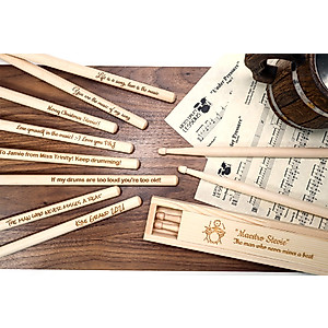 Personalized Custom Drum Sticks + Optional Gift Box - 5A Size | Design A Truly Unique Present | Laser Engraved