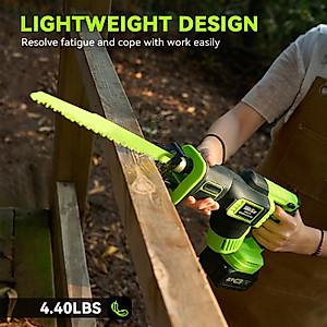 Reciprocating Saw Cordless, 3000 RPM Brushless Power Reciprocating Saw With 21V 2 x 4.0Ah Battery, 28mm Reciprocating Stroke, 8 Saw Tool-Free Blade Change for Wood Metal PVC Cutting