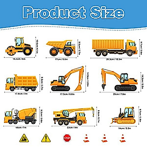 Construction Wall Decals Glow in The Dark Wall Stickers City Vehicles Car Wall Decal Luminous Truck Excavator Tractor Decals Transportation Sticker Boys Kids Bedroom Playroom Nursery Ceiling Decor
