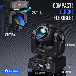 Moving Head DJ Lights, U`King 50W LED Moving Head Light with 7 Gobos 7 Colors and Open White Beam Spotlight by DMX and Sound Activated for Wedding DJ Disco Parties Live Show Church Bar (Set of 4)