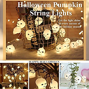 Halloween Decorations Indoor Outdoor Skull Led Lights Halloween Lights Halloween Party Decorations Spooky Skull Decor Happy Halloween Sign Halloween Scary Decorations 9.84 Feet (USB)