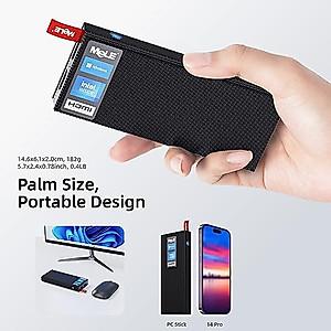 MeLE PCG02 Pro Fanless Mini PC Stick N5105 8GB/256GB Windows 11 Pro WiFi6 USB PD3.0 Micro Computer Stick Dual HDMI 4K Gigabit Ethernet BT5.2 Small PC on Business Office Industrial IOT Media Home