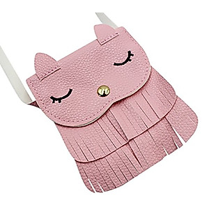 mossty Cute Cat Mini Tassel Bag Satchel Cross Body Bag Coin Candy Purse Messenger Bag