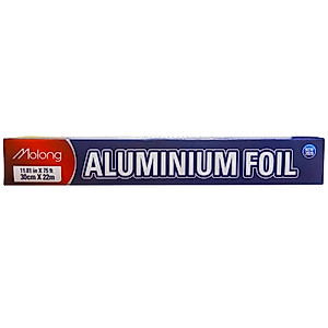Aluminum Foil Roll 75 Feet Long Non-Stick Aluminum Foil Food Grade Foil Wrap Kitchen Suitable for Cooking, Roasting, Baking,BBQ and Family Parties