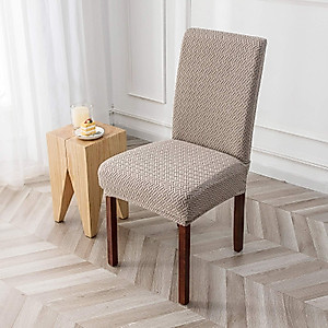 Genina Chair Covers for Dining Room Set of 4 Chair Covers Dining Chair Covers Stretch Kitchen Parsons Chair Covers,Khaki
