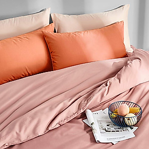 FLXXIE Microfiber Pillow Cases Queen Size Set of 2, Soft Pillowcases with Envelope Closure, Wrinkle Resistant Pillow Covers, 20x30, Orange