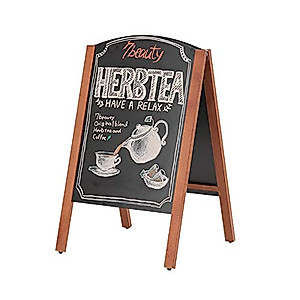 A-Shaped Sign (Removable Board), Double-Sided, Stand Board, Brown, A-Shaped Sign, Blackboard, Menu Board, Standing Sign, Chalkboard, Wood, A-Type, Welcome Board, Wood Board, Wedding, Cafe, Interior, Salon, Restaurant