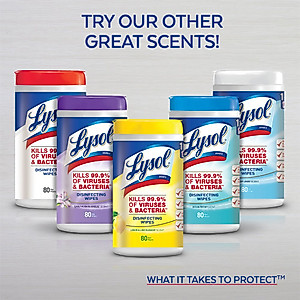 Lysol Disinfectant Wipes, Multi-Surface Antibacterial Cleaning Wipes, For Disinfecting and Cleaning, Lemon and Lime Blossom, 80 Count (Pack of 2)​