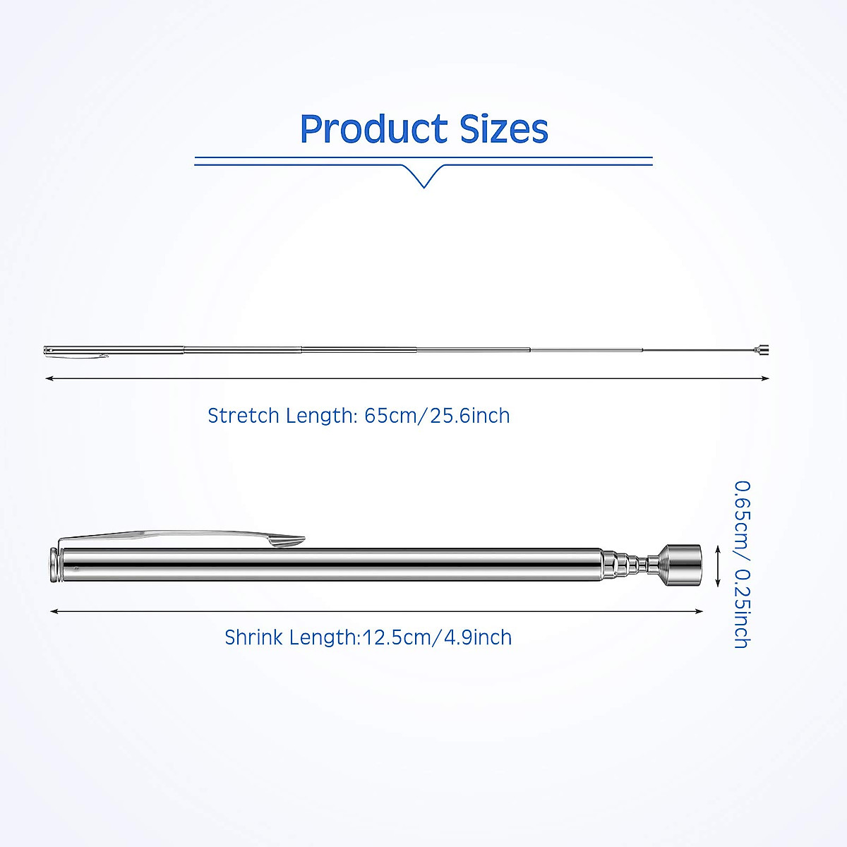 12 Pieces Telescoping Magnet Pickup Tools in 2 Lb Magnetic Stick Gadget with Pocket Clip Magnet Tool to Retrieve Screws Nuts Pins for Men Birthday, Father's Day, Valentine's Day