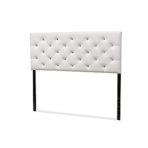 Baxton Studio Viviana Modern and Contemporary Black Faux Leather Upholstered Button-Tufted Full Size Headboard