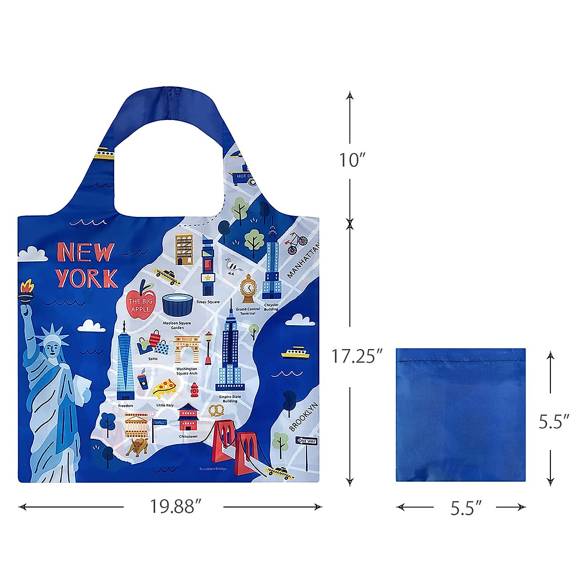 Wrapables AllyBag Collection Reusable Shopping Bag, New York
