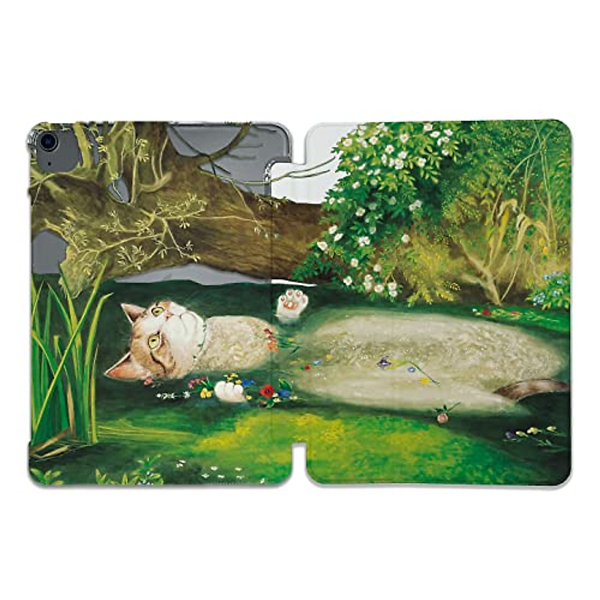 Cute Cat in Classical Art Pattern Case Compatible with All Generations iPad Air Pro Mini 5 6 11 inch 12.9 10.9 10.2 9.7 7.9 Plastic Fabric Cover Slim Smart Stand SN1073 (8.3" Mini 6th gen)