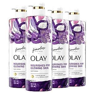 Olay Fearless Artist Series Nourishing Moisture Body Wash with Cocoa Butter and Notes of Manuka Honey 20 oz (Pack of 4)