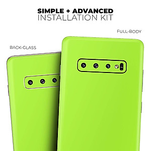 DesignSkinz Solid Green V3 Protective Vinyl Decal Wrap Skin Cover Compatible with The Samsung Galaxy S20 (Screen Trim & Back Glass Skin)