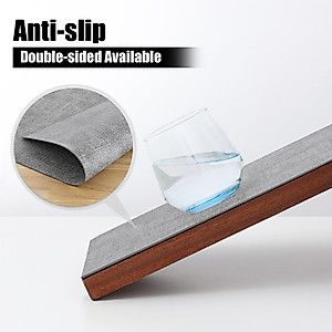 Homaxy Faux Leather Heat Resistant Placemats for Dining Table Set of 6, Waterproof Wipeable Washable PU Table Mats, Easy to Clean Anti-Slip Place Mats, 11.8" x 17", Light Grey