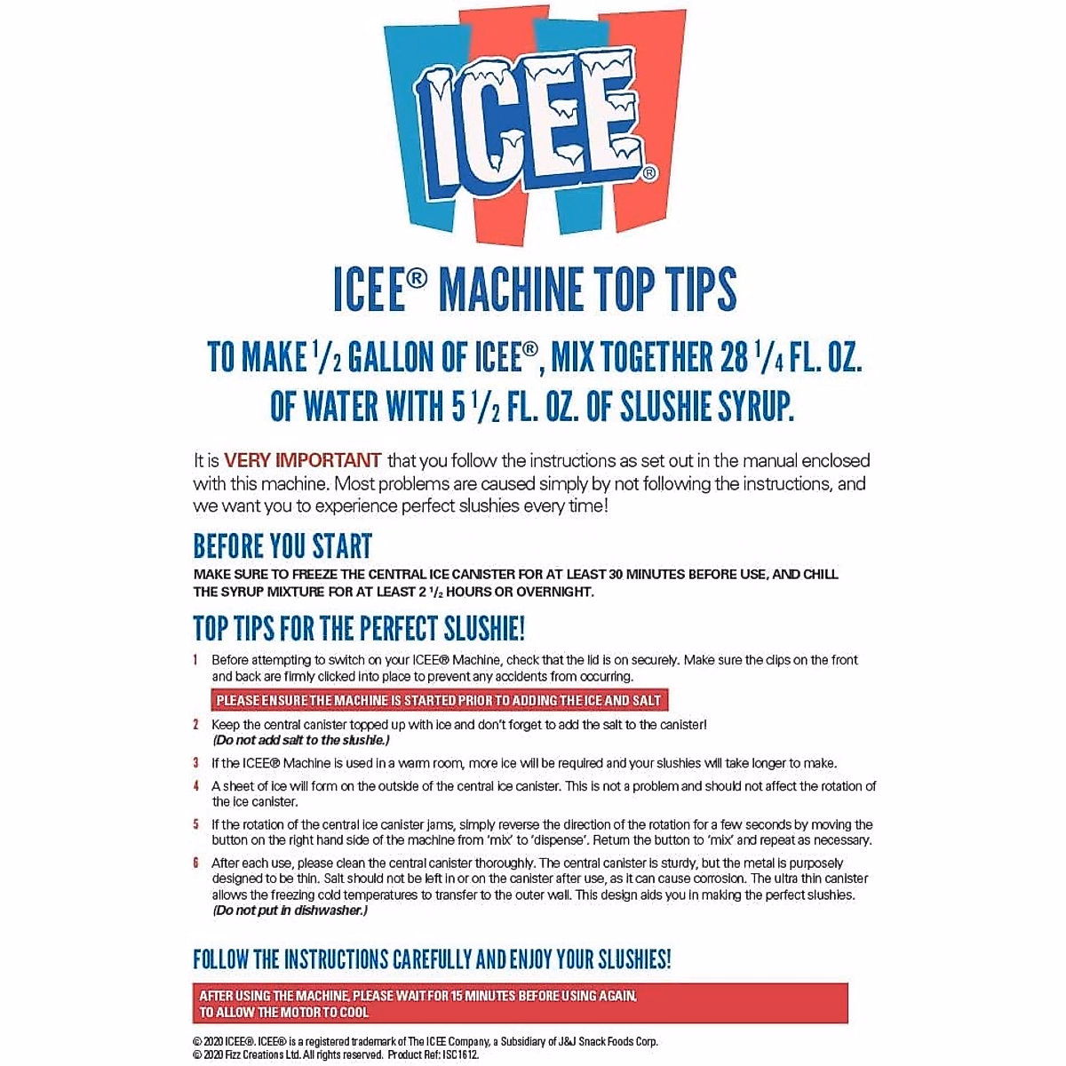 ICEE Slushie Machine. Genuine ICEE Home Countertop Slushie Maker & ICEE Syrup 4-Pack Bundle. Officially Licensed ICEE Merchandise.