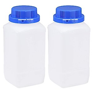 uxcell Plastic Lab Chemical Reagent Bottle 1000ml/34oz Wide Mouth Sample Sealing Liquid Storage Container Translucent 2pcs