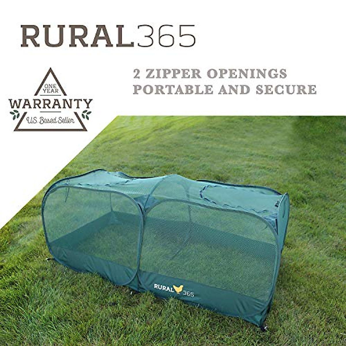 KEXMY Rural365 Portable Chicken Run – Large Pop-Up Chicken Pen for Small Animals – Outdoor Pet Enclosure Outdoor Rabbit Run