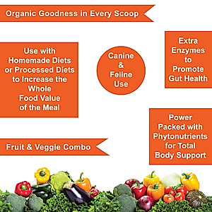 Dogzymes Cornucopia Organic Proprietary Blend of Vegetables, Fruits, Nutritional Sprouts for Dogs and Cats (8 Ounce)