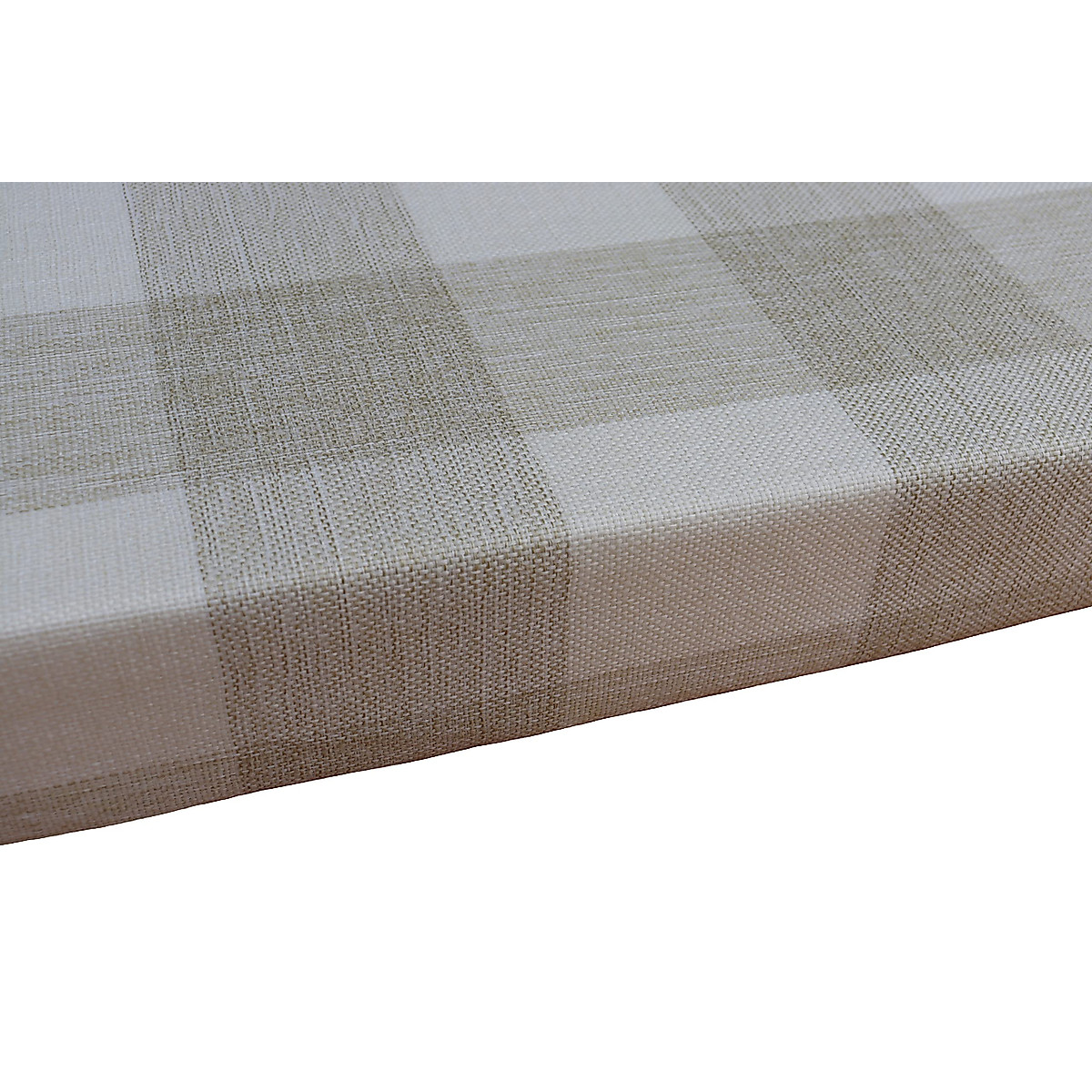 Jininworl Custom Size Seat Cushions, Non-Slip Bay Window Seat Cushions,Outdoor/Indoor Plaid Fabric Bench Pad Chair Pads for Patio Porch Swing Garden Kitchen (Beige and White, 60" x 15" x 2")