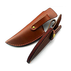 Aibote Fixed Blade Knife Sheath Leather Scabbard Knives Holder With Belt Loop Sheaths Pocket Hunting Tactical Holster Bag(1pc in Package）