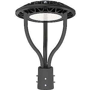 LED Post Top Light with Dusk to Dawn Photocell,80W/100W/120W/150W Power Tunable,3CCT 3000K-4000K-5000K,Outdoor Post Light LED Circular Pole Light,for Parking Lot Garden Lighting,IP65 DLC&ETL Listed