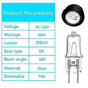 EKSAVE G8 Halogen Light Bulb G8 Base WB25X10019 Replacesment for Oven The Range Microwave Oven GE/Samsung/Kenmore Elite/Maytag Microwave Over 3 Packs