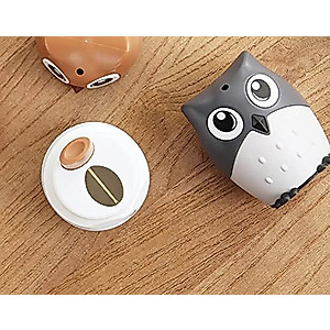 Hyever Pop-Up Toothpick Holder Automatic Toothpick Dispenser Cute Owl Design Toothpick Holder Funny for Table, Restaurant, Kitchen and Party (Dark Grey)
