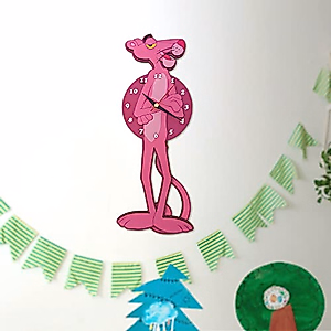 Cleris Art Studio The Pink Panther Pendulum Wall Clock, Pink Panther Wagging Tail, Swinging Tail Clock, Kids Wall Clock, Kids Analog Clock, Schoolroom Clock.