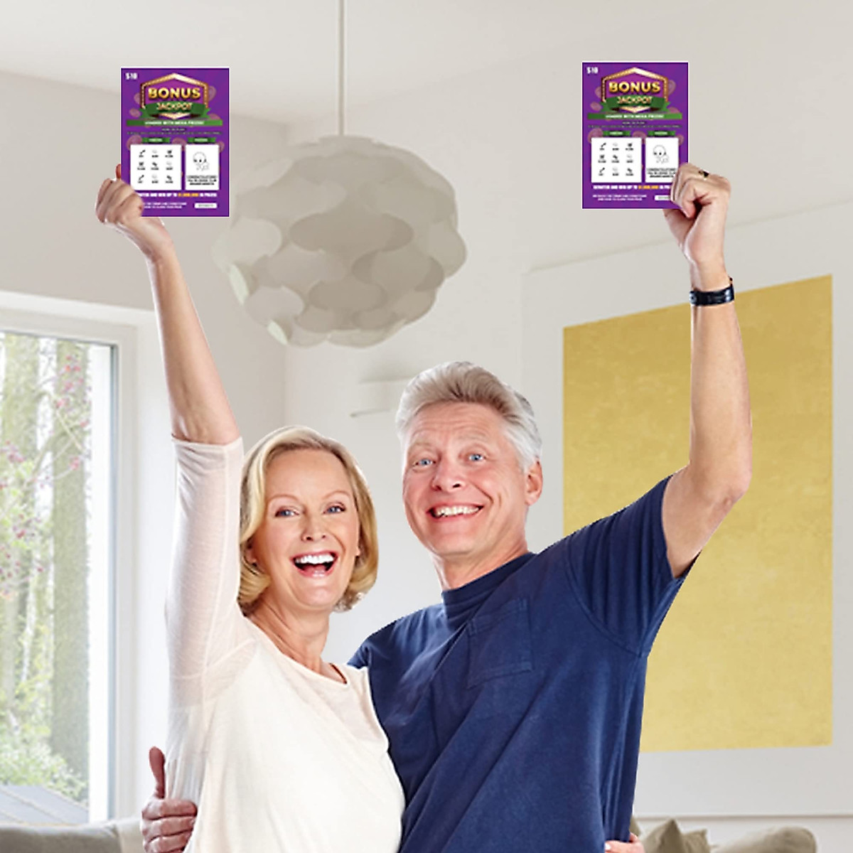 Zoschie Grandparents Baby Announcement Scratch Off Lottery Tickets, 2 Pack with Envelopes, Multicolor