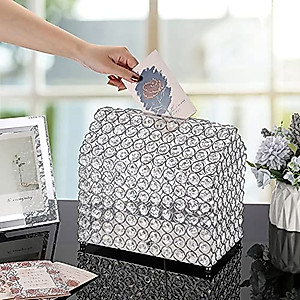 ELLDOO Crystal Wedding Card Box, House Shape Money Card Box Silver Gift for Wedding Receptions, Centerpiece Decor, Anniversary, Keepsake, Gift Display Box