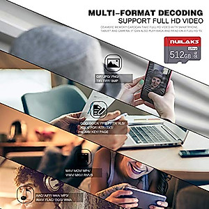 512GB Micro SD Card Memory Card Class 10 High Speed Ultra microSDXC for Mobile Phone/PC/Computer/Camera/Portable Gaming Device