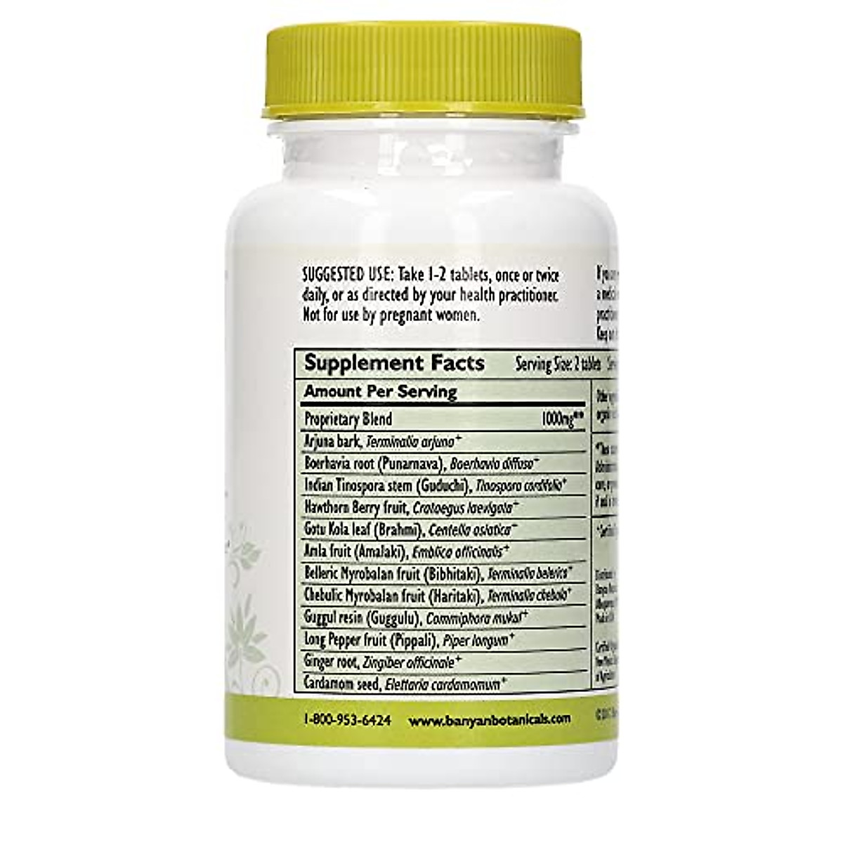 Banyan Botanicals Heart Formula – Organic Herbal Heart Health Supplement with Hawthorn Berry and ­­Guduchi – Supports Proper Function of The Heart* – 90 Tablets – Non-GMO Sustainably Sourced Vegan