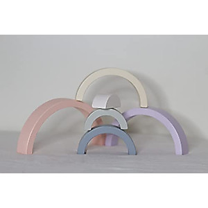 Wooden Rainbow Stacking Toy - Montessori Toys (Pink)