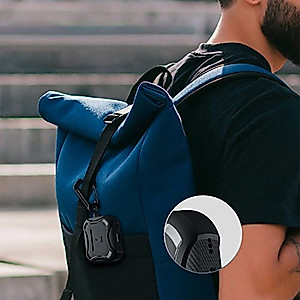 SaharaCase Cyber Armor Case for Apple AirPods Pro 2 (2nd Generation) [Rugged] Full Body Protection Antislip Grip Slim with Keychain - Black