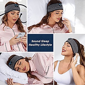 Perytong Sleep Headphones Adjustable Bluetooth Headband, Sleep Headband Bluetooth Headphones Sleep Mask with Ultra-Thin HD Stereo Speakers Perfect for Side Sleepers,Insomnia,Workout,Jogging,Yoga,Gift