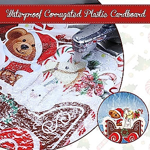 4 Pieces Christmas Decorations Outdoor Yard Train Lawn Sign Gingerbread Santa Snowman Heart Yard Sign with 8 Yard Stakes for Outdoor Christmas Decorations (Warm Style)