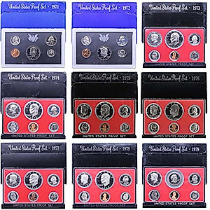 1971 S -1979 US Mint Set Clad Proof Set Run 52 coins