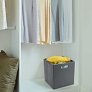 Zerdyne 4-Pack Plastic Collapsible Storage Cubes, Gray Foldable Cube Storage Bins