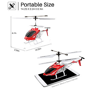 SYMA RC Helicopter, S39 Aircraft with 3.5 Channel,Bigger Size, Sturdy Alloy Material, Gyro Stabilizer and High &Low Speed, Multi-Protection Drone for Kids and Beginners to Play Indoor-Red