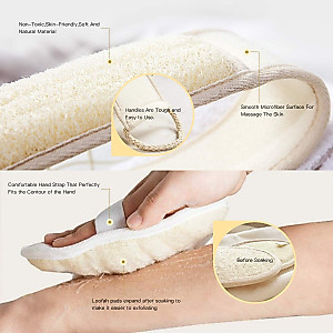 Loofah Exfoliating Back Washer, Back Scrubber for Shower with Exfoliating Loofah Pad for Men and Women, Loofah Sponges Deep Clean Deep Clean Relax Your Body (31.5 inch Length 4 inch Width)