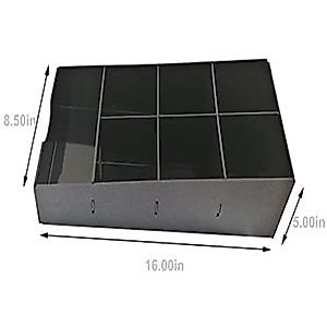 HAITIAN Coffee Condiment Organizer Cup Holder 7 Compartments for Store, Office and Home use, Handmade of 3mm ABS Sheet, Color Black
