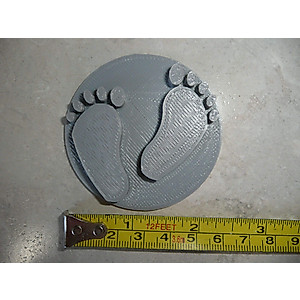 YNG BABY FEET DESIGN IMPRESSION SHOWER GENDER REVEAL COOKIE STAMP EMBOSSER BAKING TOOL 3D PRINTED MADE IN USA PR4013 Gray