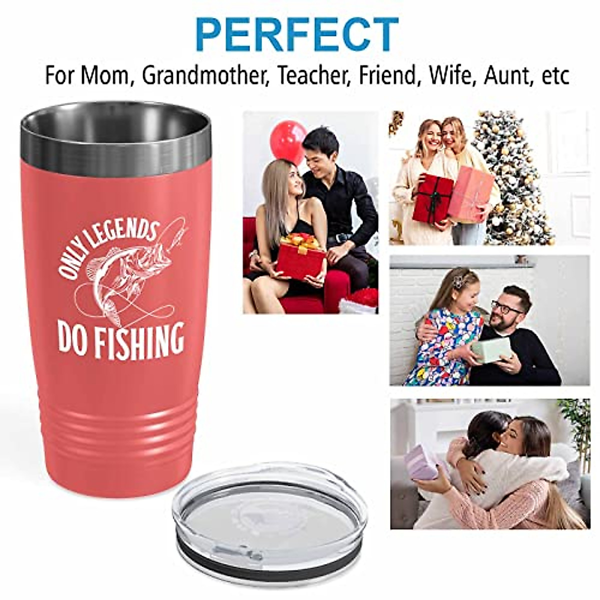 Fishing Lover Copper Edition Viking Tumbler 20oz - Only legnds do fishing - Hooker Bait Unique Fisherman Bass Fisher Pro Outdoor Activity Boat Lake Lover Masterbaiter