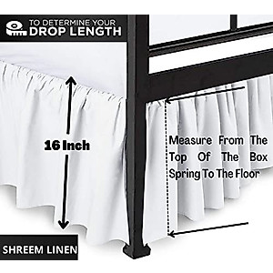 Ruffled Bed Skirt with Split Corners - White, King BedSkirt, Gathered Style Easy Fit up to 16 Inch Drop, with Platform Three Sided Coverage Dust Ruffle Bed Skirts (White King)