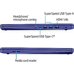 hp 2021 Newest Premium 14-inch HD Laptop, Intel Dual-Core Processor Up to 2.8GHz, 16GB RAM, 64GB eMMC Storage, Webcam, Bluetooth, HDMI, Wi-Fi, Blue, Windows 10 with 1 Year Microsoft 365