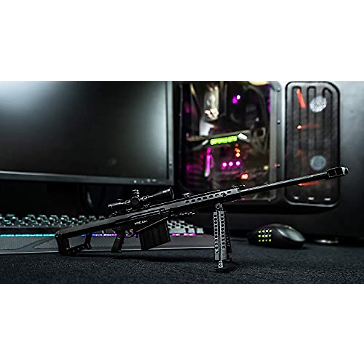 GoatGuns Miniature .50 Cal Barrett 82A1 Model in Black | 1:3 Scale Die Cast Metal