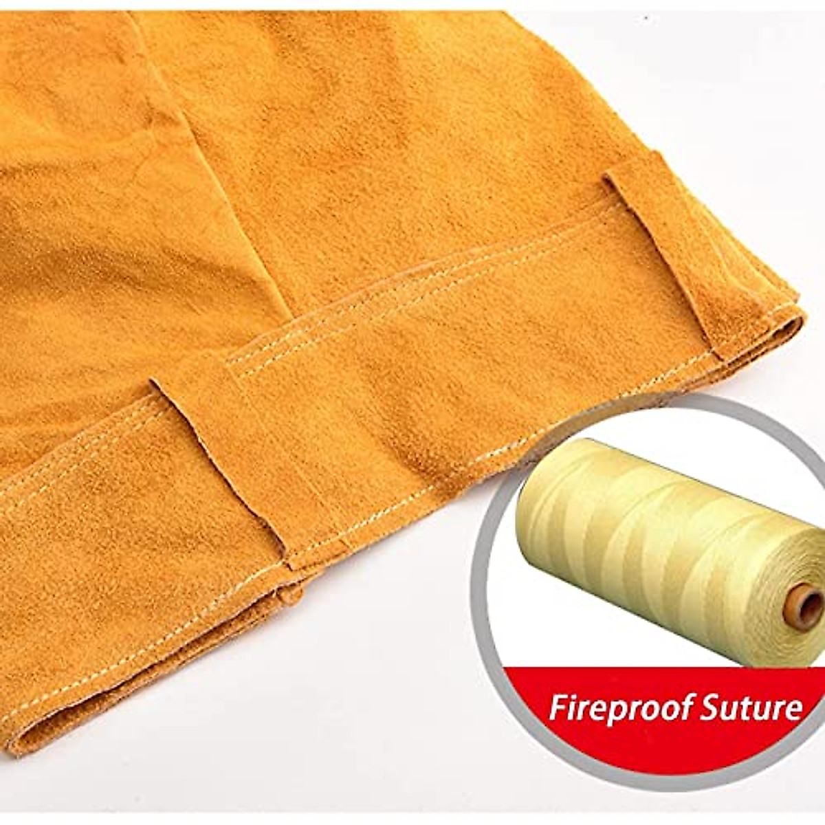 BAABJI Flame-Resistant Heavy Duty Leather Welding Jacket,Wearable Cowhide Suit, Flame Resistant, Cotton Lining, Ideal for Electrician, Welder, Porter,Blue a,XL