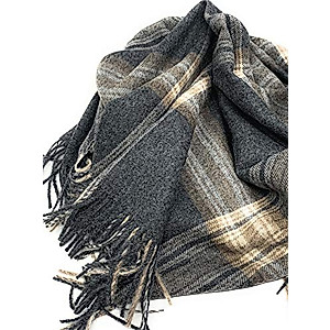 Alpaca Home | Tartan Plaid Alpaca Throw Blanket | 100% Baby Alpaca Wool in Natural Shades | 6.6 Feet Long X 4.25 Feet Wide | Hypoallergenic, Soft & Cozy (Campfire Plaid)